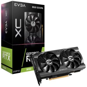 evga geforce rtx 3050 xc gaming, 08g-p5-3553-kr, 8gb gddr6, dual-fan, metal backplate