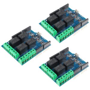 aitiao 3pcs 5v 4 channel relay shield four channel relay control board relay expansion board for pic avr dsp arm mcu