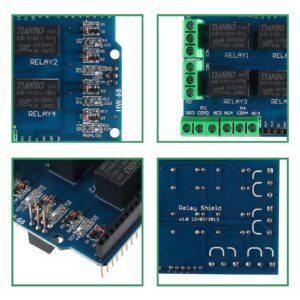 AITIAO 3Pcs 5V 4 Channel Relay Shield Four Channel Relay Control Board Relay Expansion Board for PIC AVR DSP ARM MCU