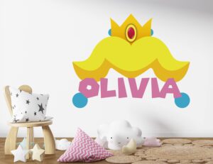 kyle cornhole princess nursery wall decal - name letters for wall decor - personalized name stickers - custom vinyl lettering - baby name decals for girls ka1505, green