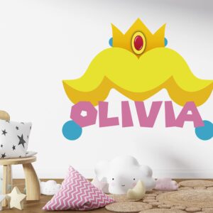 Kyle Cornhole Princess Nursery Wall Decal - Name Letters for Wall Decor - Personalized Name Stickers - Custom Vinyl Lettering - Baby Name Decals for Girls KA1505, Green