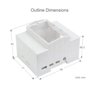 waveshare for Raspberry Pi 4 Case,DIN Rail ABS Case for Raspberry Pi 4 Model B, Large Inner Space,Compatible with Raspbeery Pi Expansion Board PoE HAT (D), RS485 CAN HAT, 2-CH RS485 HAT