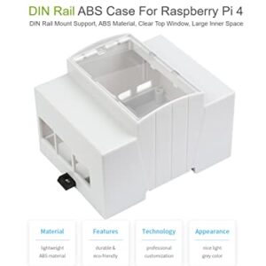 waveshare for Raspberry Pi 4 Case,DIN Rail ABS Case for Raspberry Pi 4 Model B, Large Inner Space,Compatible with Raspbeery Pi Expansion Board PoE HAT (D), RS485 CAN HAT, 2-CH RS485 HAT