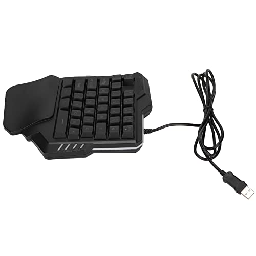 One Handed Gaming Keyboard,35 Keys Mini Gaming Keyboard,LED Backlit Ergonomic Keyboard,Comfortable Hand Feel,Accurate Control,Providing Dynamic Lighting Effects