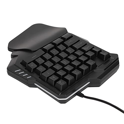 One Handed Gaming Keyboard,35 Keys Mini Gaming Keyboard,LED Backlit Ergonomic Keyboard,Comfortable Hand Feel,Accurate Control,Providing Dynamic Lighting Effects