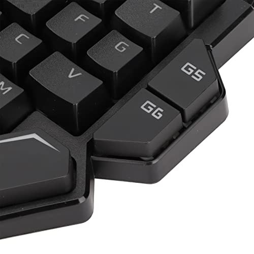 LISND One Handed Keyboard, RGB Backlit Accurate Control One Handed Gaming Keyboard for Home for Dorm for Game