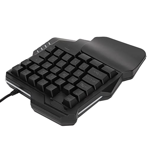 One Handed Gaming Keyboard,35 Keys Mini Gaming Keyboard,LED Backlit Ergonomic Keyboard,Comfortable Hand Feel,Accurate Control,Providing Dynamic Lighting Effects