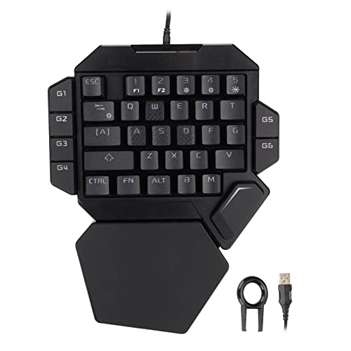 LISND One Handed Keyboard, RGB Backlit Accurate Control One Handed Gaming Keyboard for Home for Dorm for Game