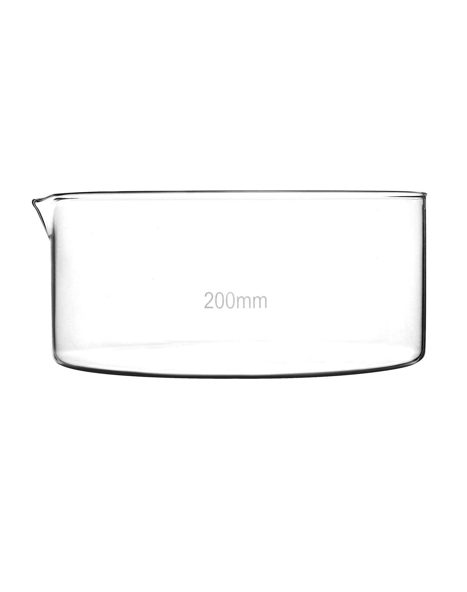 QWORK 2000ml Crystallizing Dishes, 2 Pack Flat Bottom Lab Dishes with Spout and Heavy Rim, Borosilicate 3.3 Glass for Professional Laboratories, Science Classrooms, Kitchen, Crafts, OD 200mm