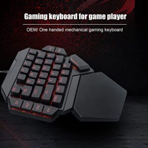 LISND One Handed Keyboard, RGB Backlit Accurate Control One Handed Gaming Keyboard for Home for Dorm for Game