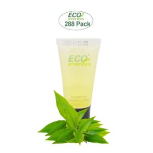 ECO amenities Travel Size Shampoo Bulk - Hotel Mini Shampoo Supplies for Guests - Refreshing Bulk Travel Size Toiletries for AirBnB and Rentals - 0.75 fl oz (22ml) per tube, 288 pack, Green Tea Scent