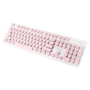 Wireless Keyboard Mouse Set, Mechanical Feel Comfortable Typing Wireless Gaming Keyboard Mouse Combo 104 Keys with No Delay for PC Laptop Tablet Desktop 2.4GHz(粉色)