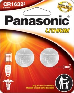 panasonic cr1632 3.0 volt long lasting lithium coin cell batteries in child resistant, standards based packaging, 2-battery pack