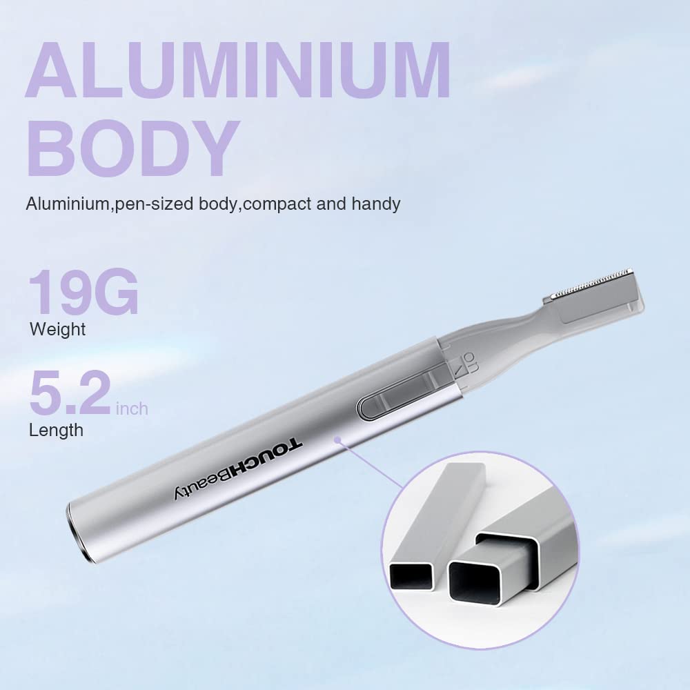 TOUCHBeauty Eyebrow Trimmer: Facial Hair Removal for Women - 2 in 1 Eyebrow Razor and Hair Remover - Painless Epilator for Eyebrow, Lips, Body