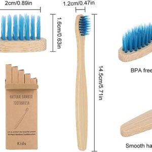 OUTIN Bamboo Toothbrushes for Kids, Childrens Manual Brushes Bulk 10 Packs,3+ Years Organic Oral Tooth Cleaning Toothbrush