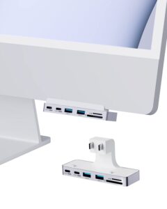 hagibis imac hub with usb c 3.1, usb 3.0 ports and sd/micro sd card reader, usb-c clamp hub usb c docking station for 2021 imac 24 inch (without hdmi)