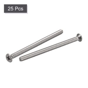 uxcell 8#-32x2-1/2" Flat Head Machine Screws Phillips 304 Stainless Steel Bolts 25pcs