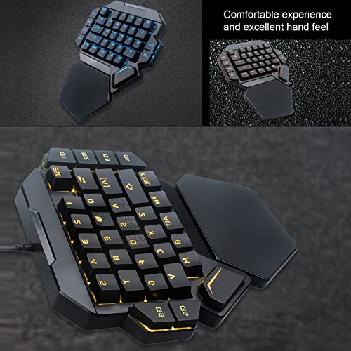 LISND One Handed Keyboard, RGB Backlit Accurate Control One Handed Gaming Keyboard for Home for Dorm for Game