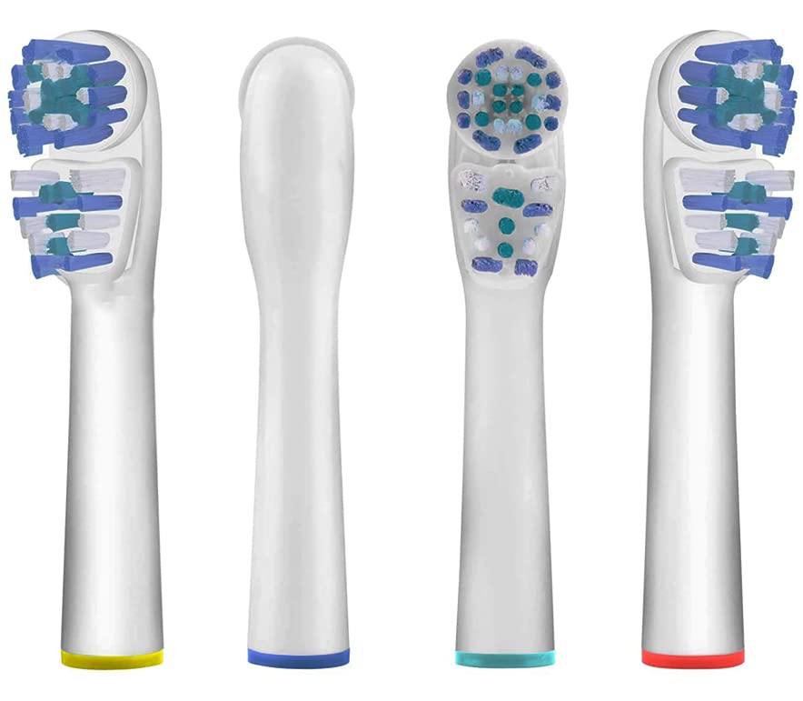 Dual Clean Replacement Brush Heads Compatible with Oral B Electric Toothbrushes, Fits 100 500 1000 2000 3000 5000 6000 7000 and More Models, 8 Pack