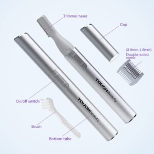 TOUCHBeauty Eyebrow Trimmer: Facial Hair Removal for Women - 2 in 1 Eyebrow Razor and Hair Remover - Painless Epilator for Eyebrow, Lips, Body