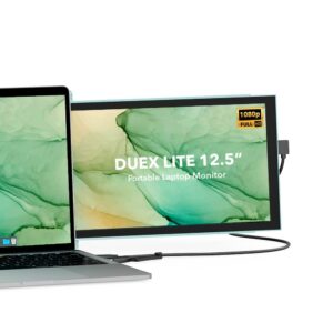 duex lite new mobile pixels portable monitor (2024 upgraded), 12.5" full hd ips laptop screen extender, usb c/hdmi powered plug and play,windows/mac/android/switch compatible (jadeite green)