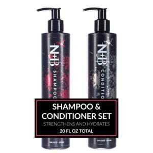 n+b core collection | paraben-free | for all hair types and textures | strengthens and hydrates | made in the usa (shampoo/conditioner)