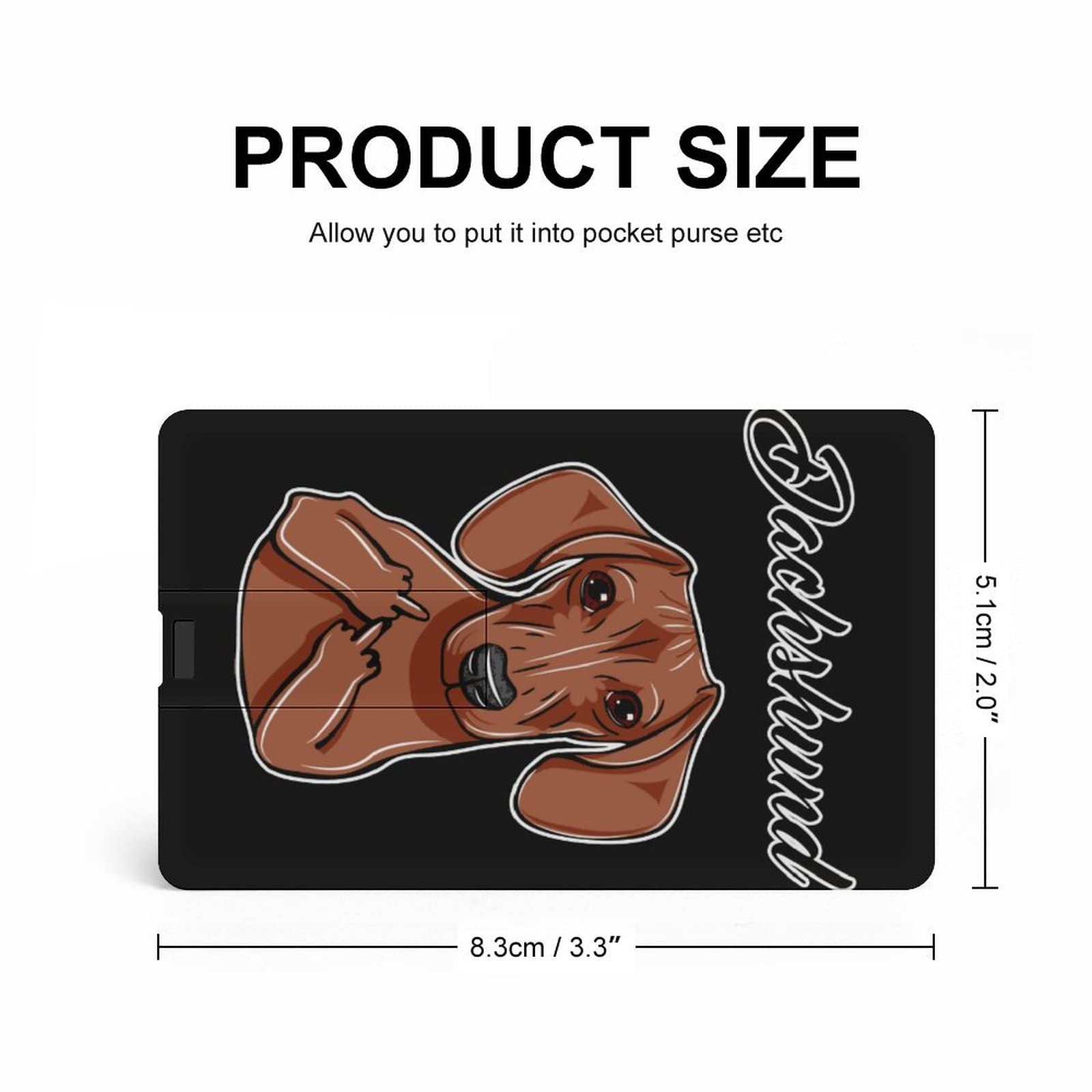 Dachshund Middle Finger Gesture Flash Drive USB 2.0 32G & 64G Portable Memory Stick Card for PC/Laptop