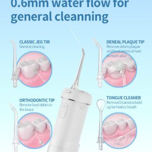 Cordless Water Dental Flosser for Teeth Cleaning, Mornwell Mini Cordless Portable Water Dental Flosser, 4 Modes Telescopic Water Tank USB Rechargeable IPX7 Waterproof for Travel, Braces & Bridges Care