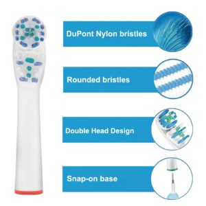 Dual Clean Replacement Brush Heads Compatible with Oral B Electric Toothbrushes, Fits 100 500 1000 2000 3000 5000 6000 7000 and More Models, 8 Pack