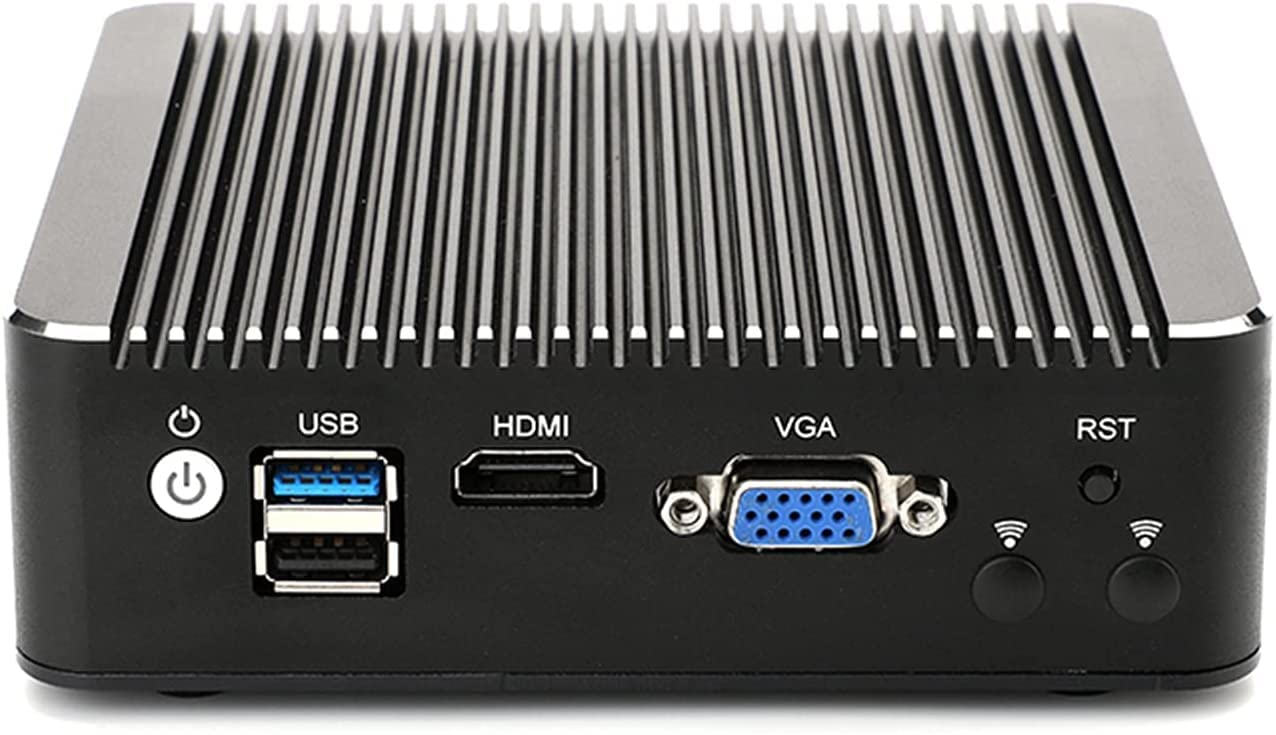 Firewall Micro Appliance,Fanless Mini PC with Intel Celeron J4125 Quad Core,4 Intel I225 Gigabit LAN,VGA/HDMI/USB,AES-NI,Barebone No Ram No SSD