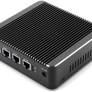 Firewall Micro Appliance,Fanless Mini PC with Intel Celeron J4125 Quad Core,4 Intel I225 Gigabit LAN,VGA/HDMI/USB,AES-NI,Barebone No Ram No SSD