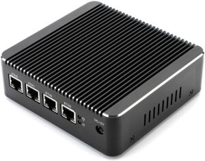 firewall micro appliance,fanless mini pc with intel celeron j4125 quad core,4 intel i225 gigabit lan,vga/hdmi/usb,aes-ni,barebone no ram no ssd