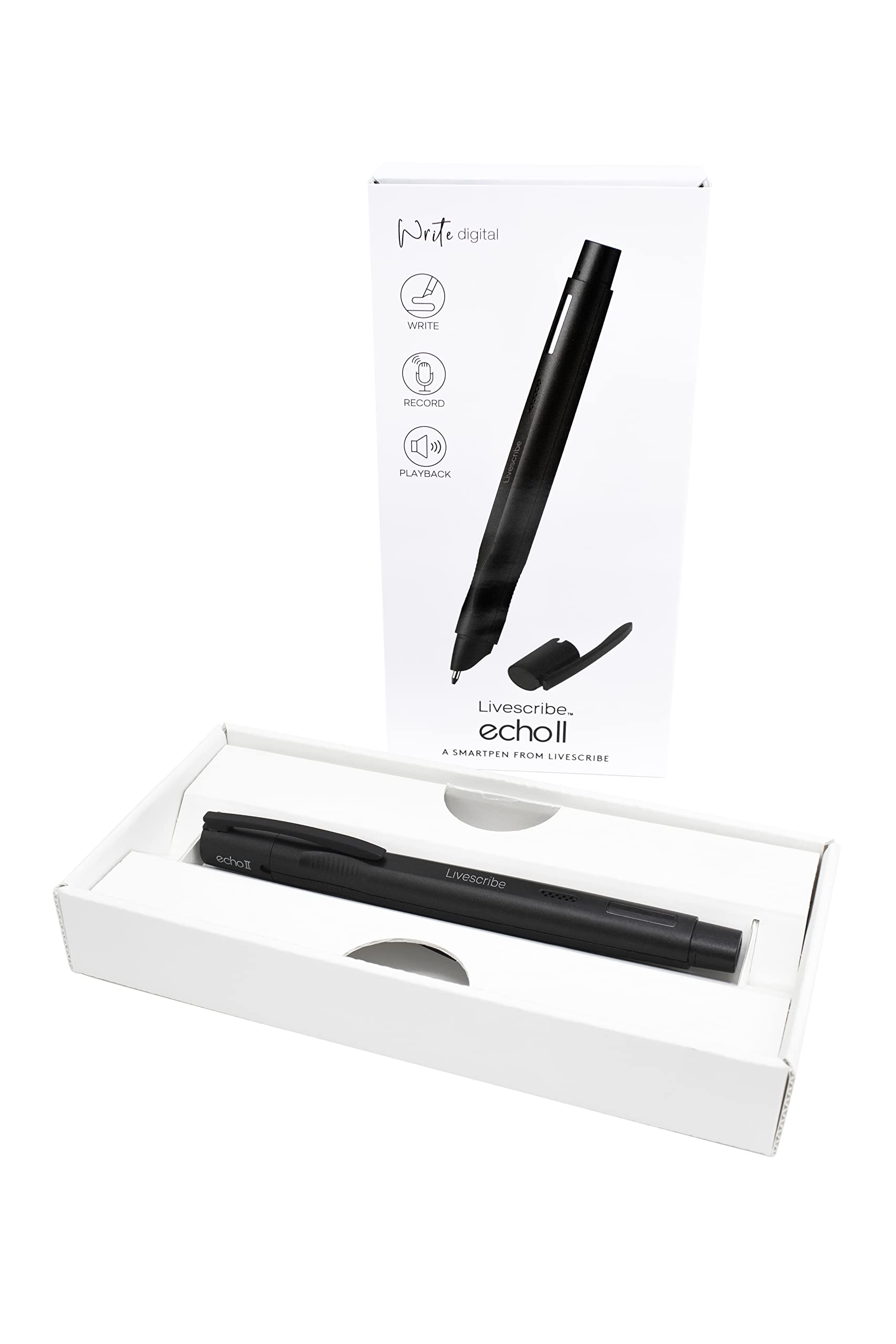 Livescribe Echo 2 Black Digital Smart Pen | Bluetooth | Wireless | iOS, Android, Mac, Windows | APX-00043