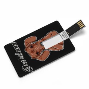 Dachshund Middle Finger Gesture Flash Drive USB 2.0 32G & 64G Portable Memory Stick Card for PC/Laptop