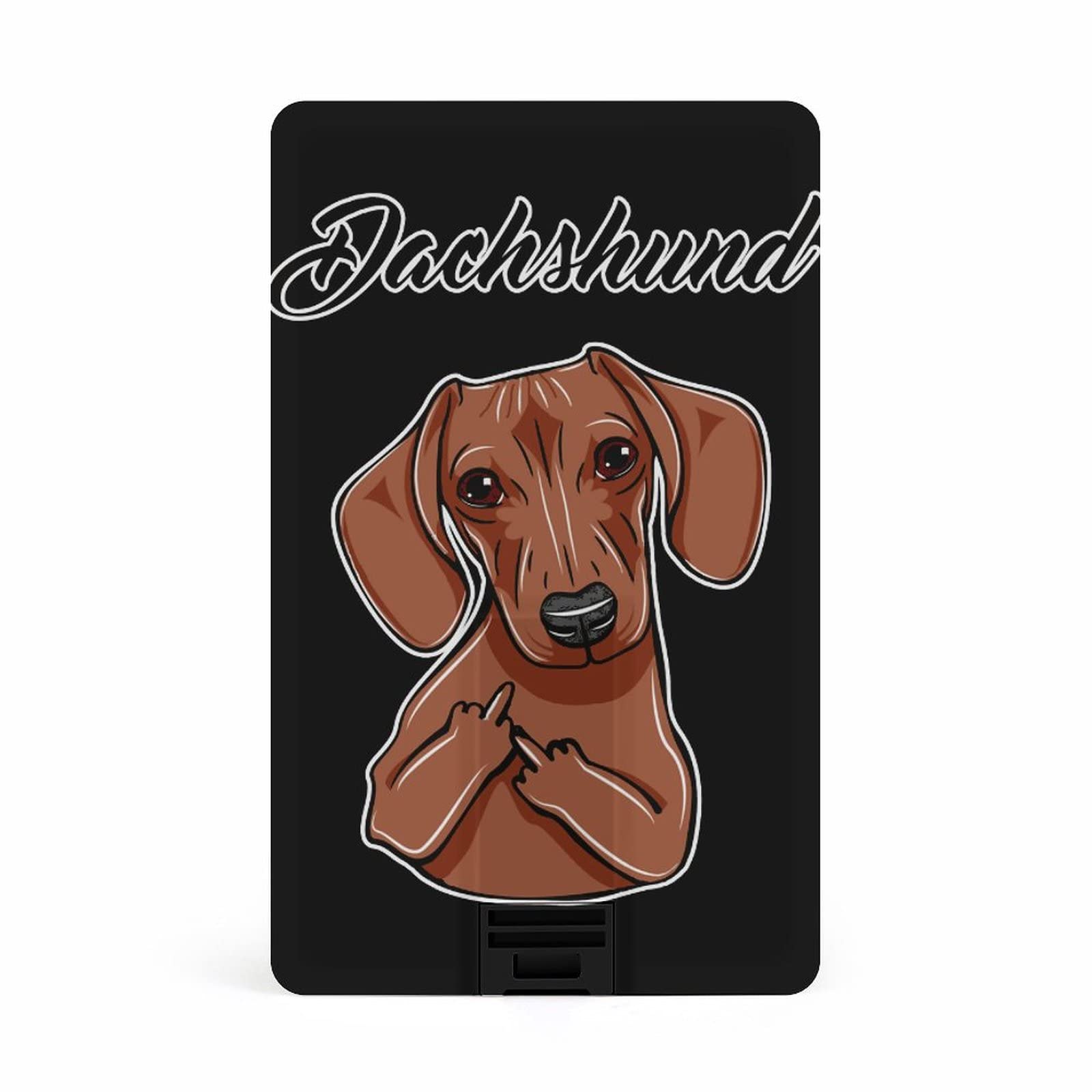 Dachshund Middle Finger Gesture Flash Drive USB 2.0 32G & 64G Portable Memory Stick Card for PC/Laptop