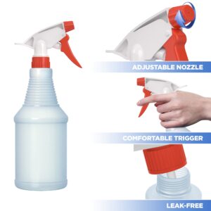 Plastic Spray Bottles with Sprayers - 32 oz Empty Spray Bottles for Cleaning Solutions, Plant Watering, Animal Training and More - No Clog & Leak Proof Heavy Duty Spray Bottles with Sprayers - 4 Pack