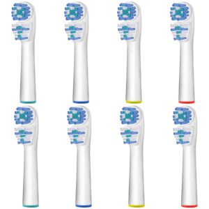 dual clean replacement brush heads compatible with oral b electric toothbrushes, fits 100 500 1000 2000 3000 5000 6000 7000 and more models, 8 pack