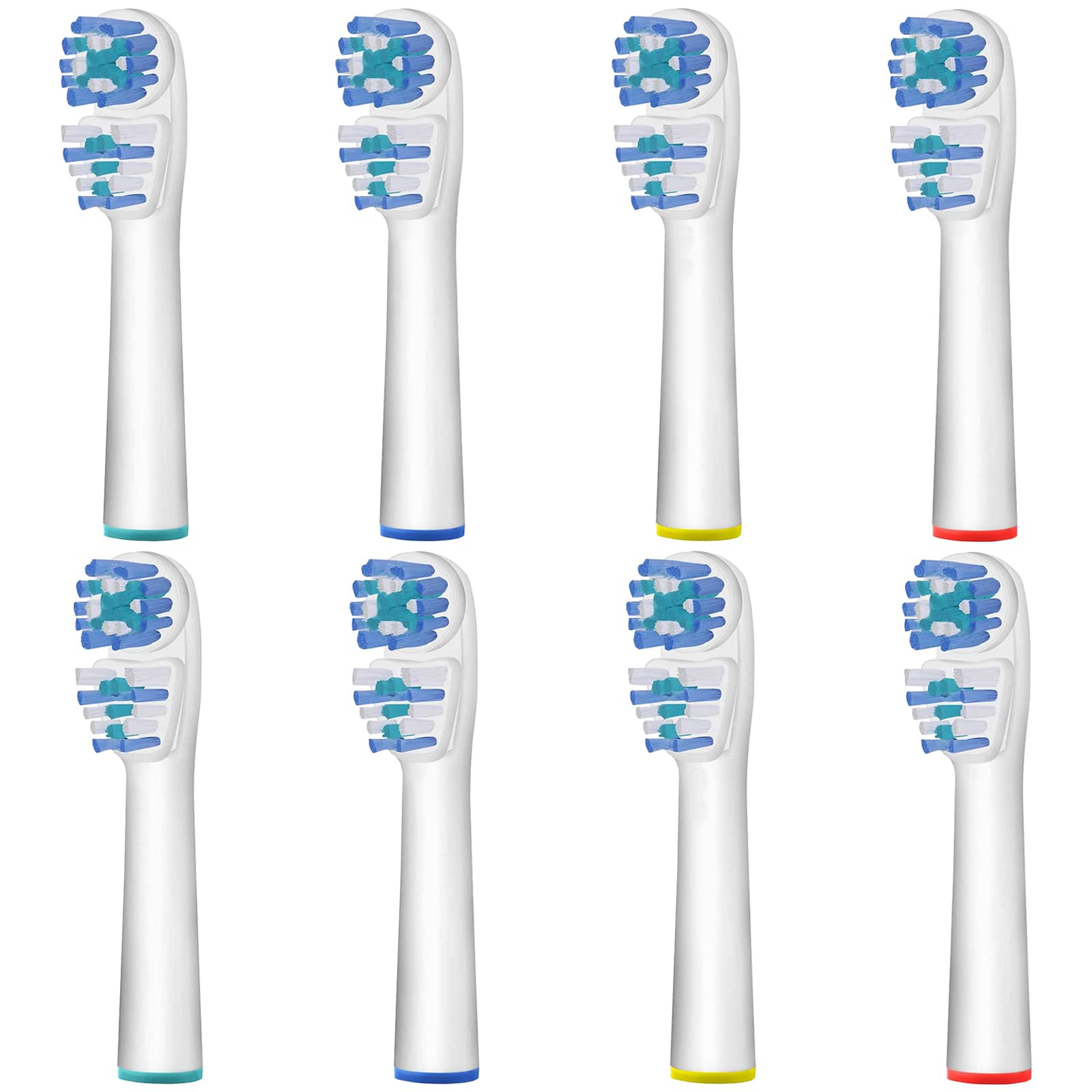 Dual Clean Replacement Brush Heads Compatible with Oral B Electric Toothbrushes, Fits 100 500 1000 2000 3000 5000 6000 7000 and More Models, 8 Pack