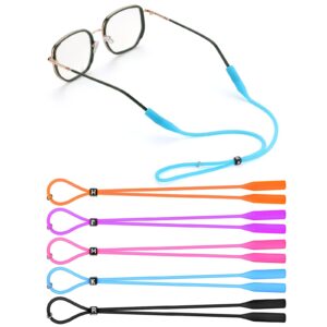 silicone glasses strap, original glasses holder strap, adjustable eye glasses string strap, sports glasses band, sun glasses cord lanyard for women kids men (pack of 5)