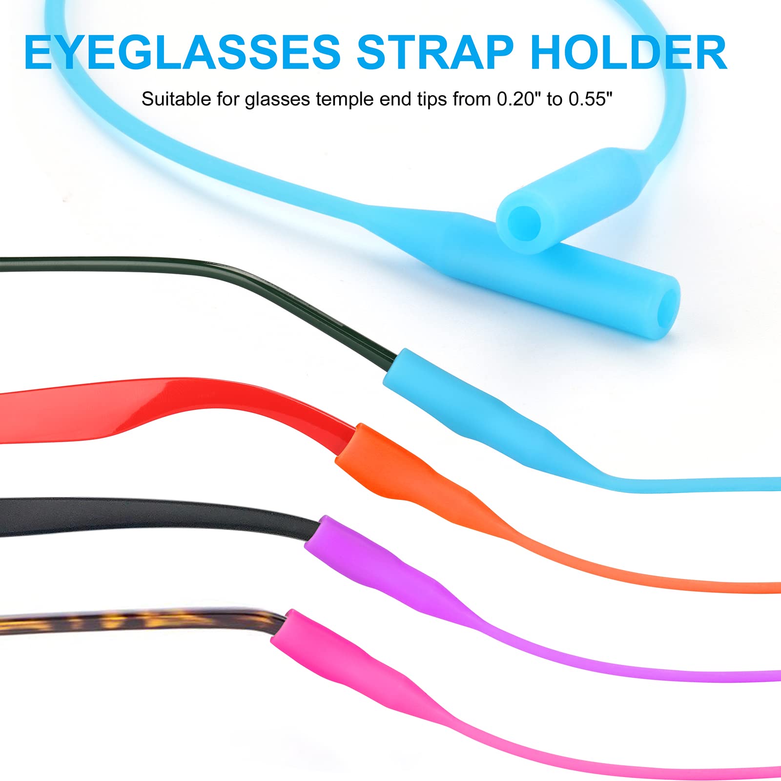 Silicone Glasses Strap, Original Glasses Holder Strap, Adjustable Eye Glasses String Strap, Sports Glasses Band, Sun Glasses Cord Lanyard for Women Kids Men (Pack of 5)