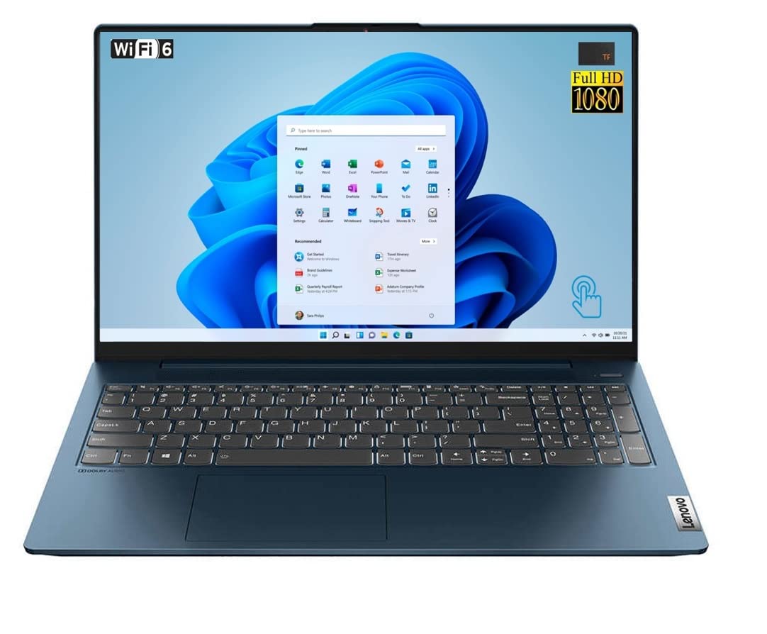 lenovo 2022 Newest Ideapad5 Flagship Laptop: 15.6" FHD Anti-Glare IPS Touchscreen, Dynamic 4-Core Intel i7-1165G7, 16GB RAM, 2TB SSD, Iris Xe, WiFi-6, Backlit-KYB, FP-Reader, USB-C, Win11H, TF