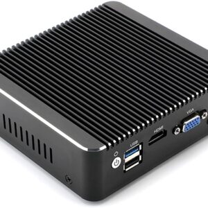 Firewall Micro Appliance,Fanless Mini PC with Intel Celeron J4125 Quad Core,4 Intel I225 Gigabit LAN,VGA/HDMI/USB,AES-NI,Barebone No Ram No SSD