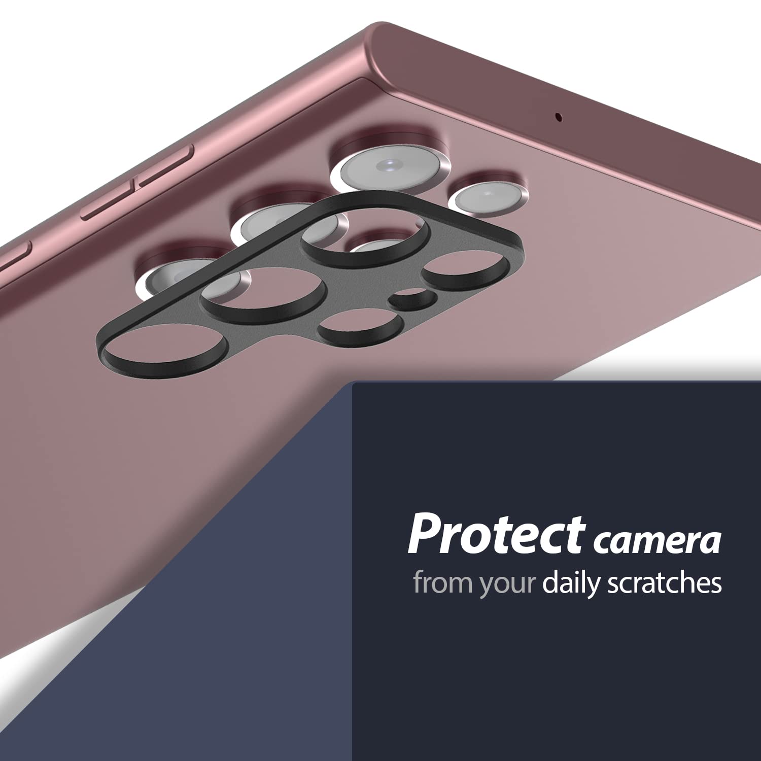 [Dome Camera EZ] Galaxy S22 Ultra Camera Protector by Whitestone [One Touch EZ Installation] - Two Pack