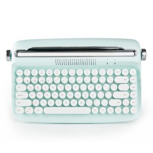 yunzii actto b303 wireless keyboard, retro bluetooth aesthetic typewriter style keyboard with integrated stand for multi-device (b303, ivory butter)