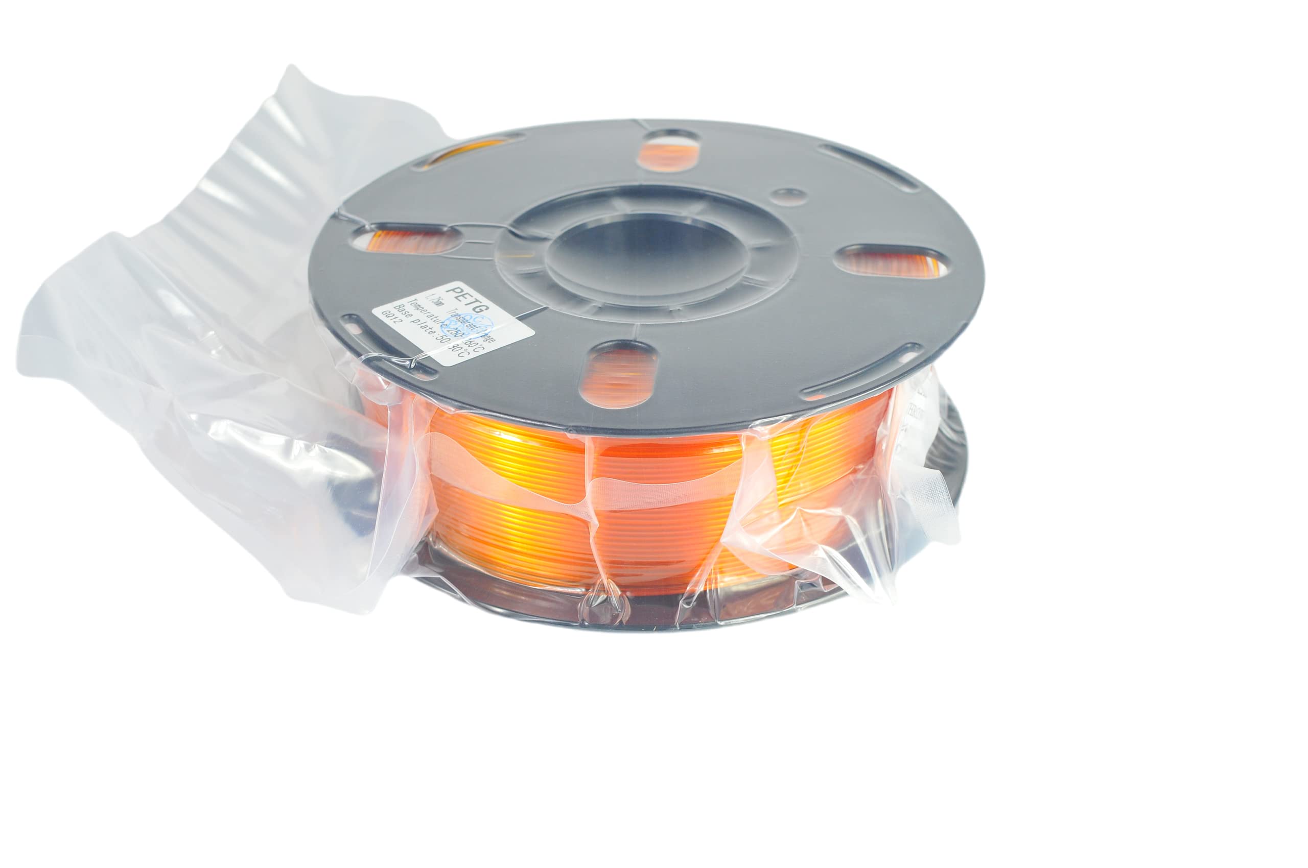 RANKI PETG Filament 1.75mm 3D Printer Filament, Dimensional Accuracy +/- 0.03 mm, 1kg Spool(Transparent Orange)