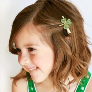 St. Patrick’s Day Hair Clips Accessories Festival Rhinestone Shamrock Hair Clips for Women Girls Green Irish Lucky Clove Leprechaun Top Hat Charm Hairpins st.patricks day jewelry Party Favor Costume