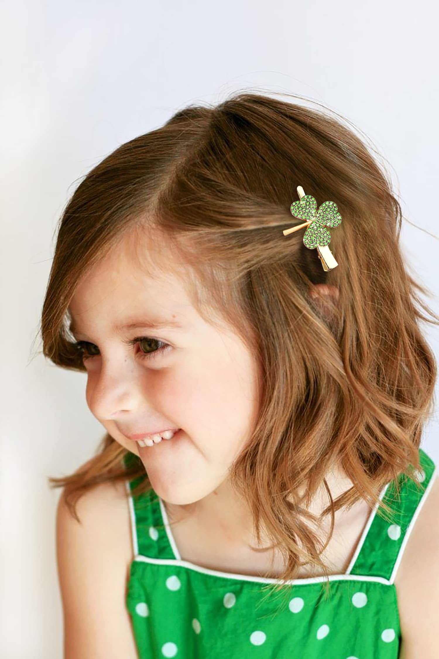 St. Patrick’s Day Hair Clips Accessories Festival Rhinestone Shamrock Hair Clips for Women Girls Green Irish Lucky Clove Leprechaun Top Hat Charm Hairpins st.patricks day jewelry Party Favor Costume