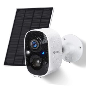 g-homa (upgrade security camera wireless outdoor, 2k 3mp solar powered 360° ptz cameras for home security with color night vision, ai detection, siren/spotlight, 2-way audio, 4dbi antenna