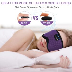 LC-dolida Sleep Headphones, Sleep Mask Bluetooth Wireless Music Eye Mask, Sleeping Headphones for Side Sleepers Sleep Mask with Bluetooth Headphones Ultra-Thin Stereo Speakers Perfect for Sleeping