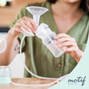 Motif Medical, Luna Double Pumping Kit, Replacement Parts for Breast Pump 21mm Clear